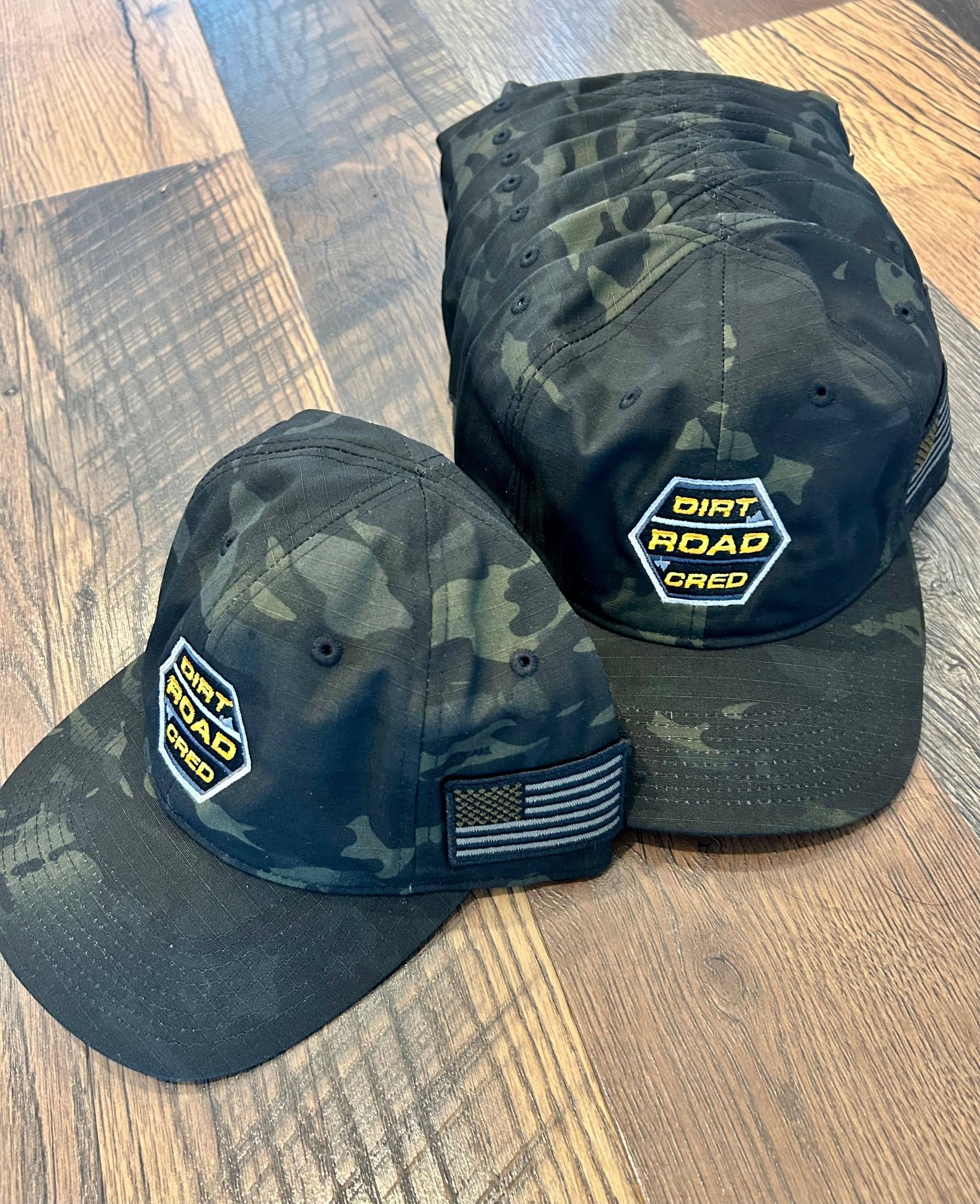 Dirt Road Cred Tactical Cap / Embroidered Logo and USA Flag – DIRT ROAD CRED
